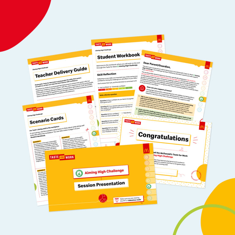 Aiming High Challenge (for ages 14 - 19) - McDonalds Taste For Work