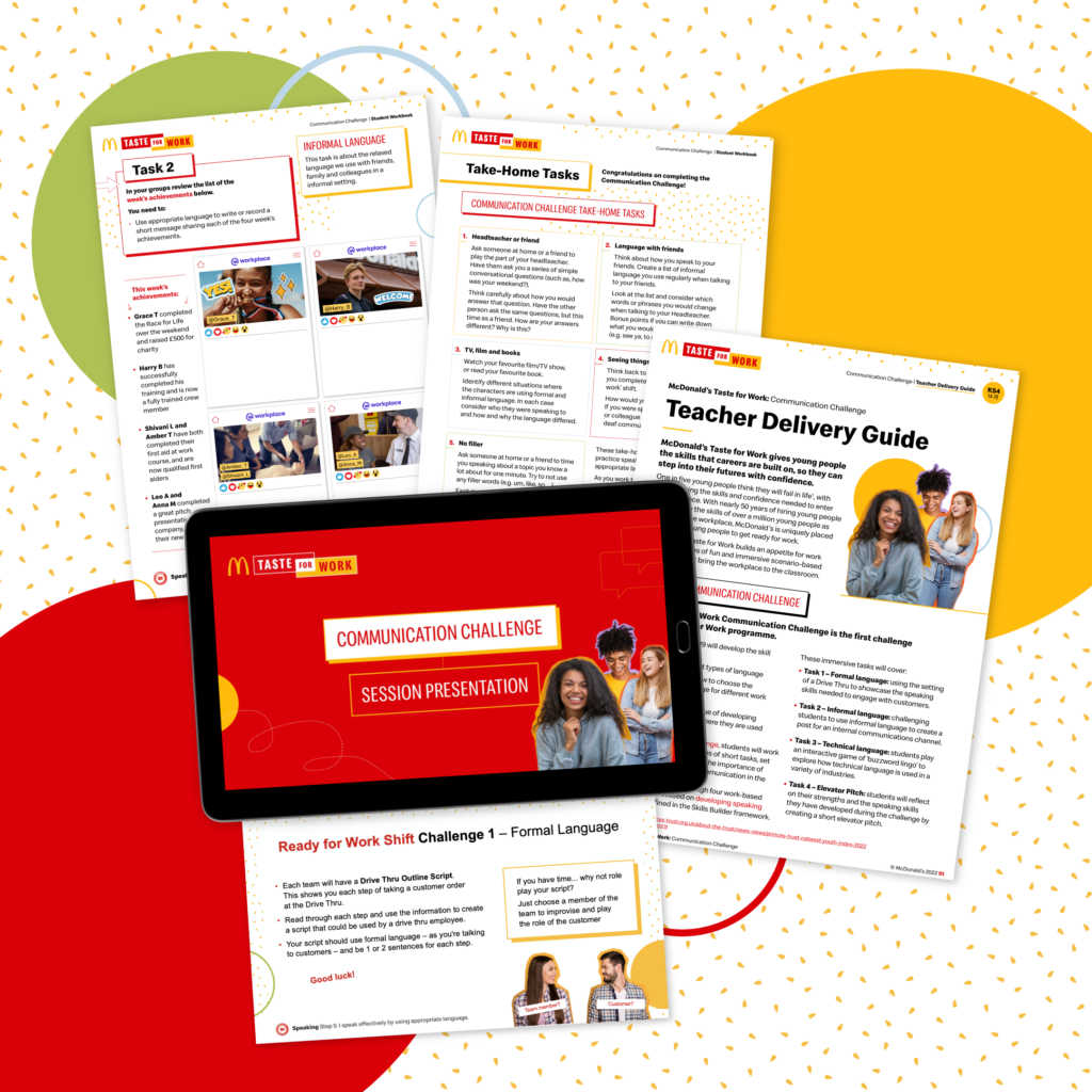 Communication Challenge (for ages 14-19) - McDonalds Taste For Work