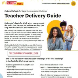 Communication Challenge (for ages 14-19) - McDonalds Taste For Work