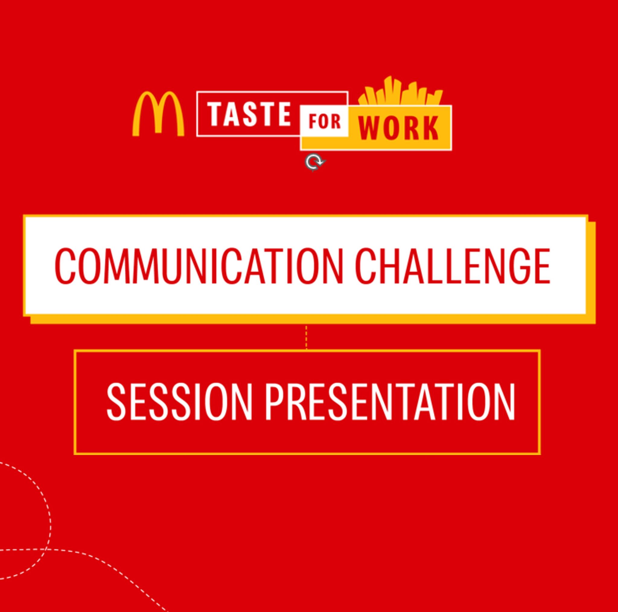 Communication Challenge (for ages 14-19) - McDonalds Taste For Work